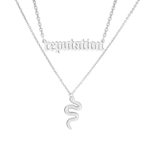 TS Inspired Eras Tour Reputation Snake Necklace, Double Pendant Choker ...