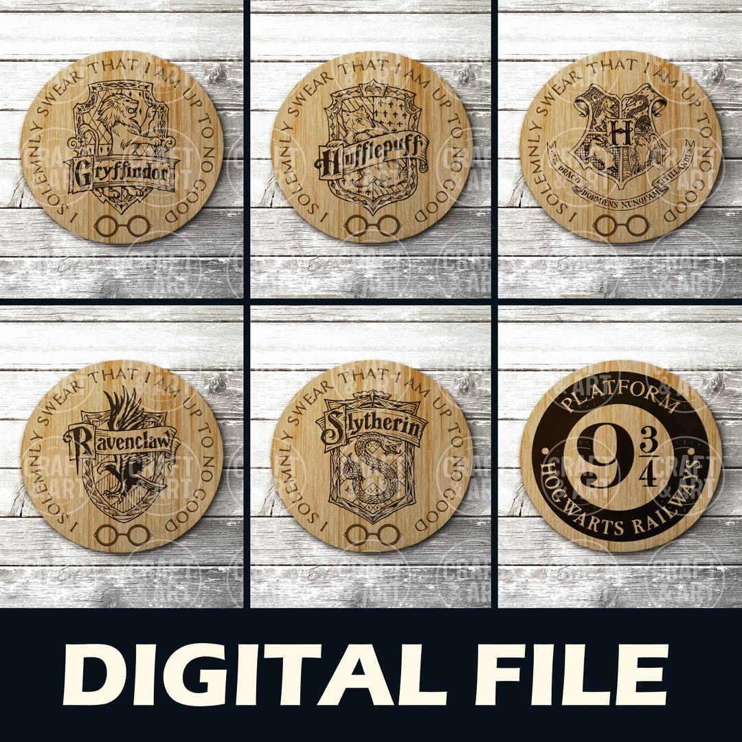 Files 6 Coasters HP Box Vector Laser Cut - Etsy