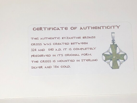 Authentic Byzantine bronze cross set in 18K gold & st… - Gem