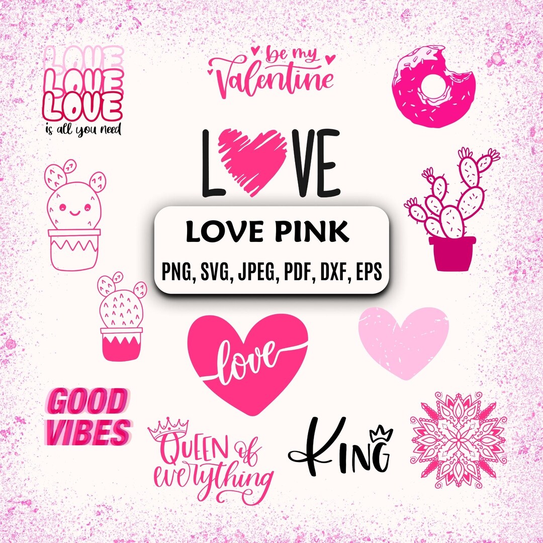 Love of Pink SVG Bundle, Nation, A Pink Dog, Svg, Png, Dxf, Eps ...