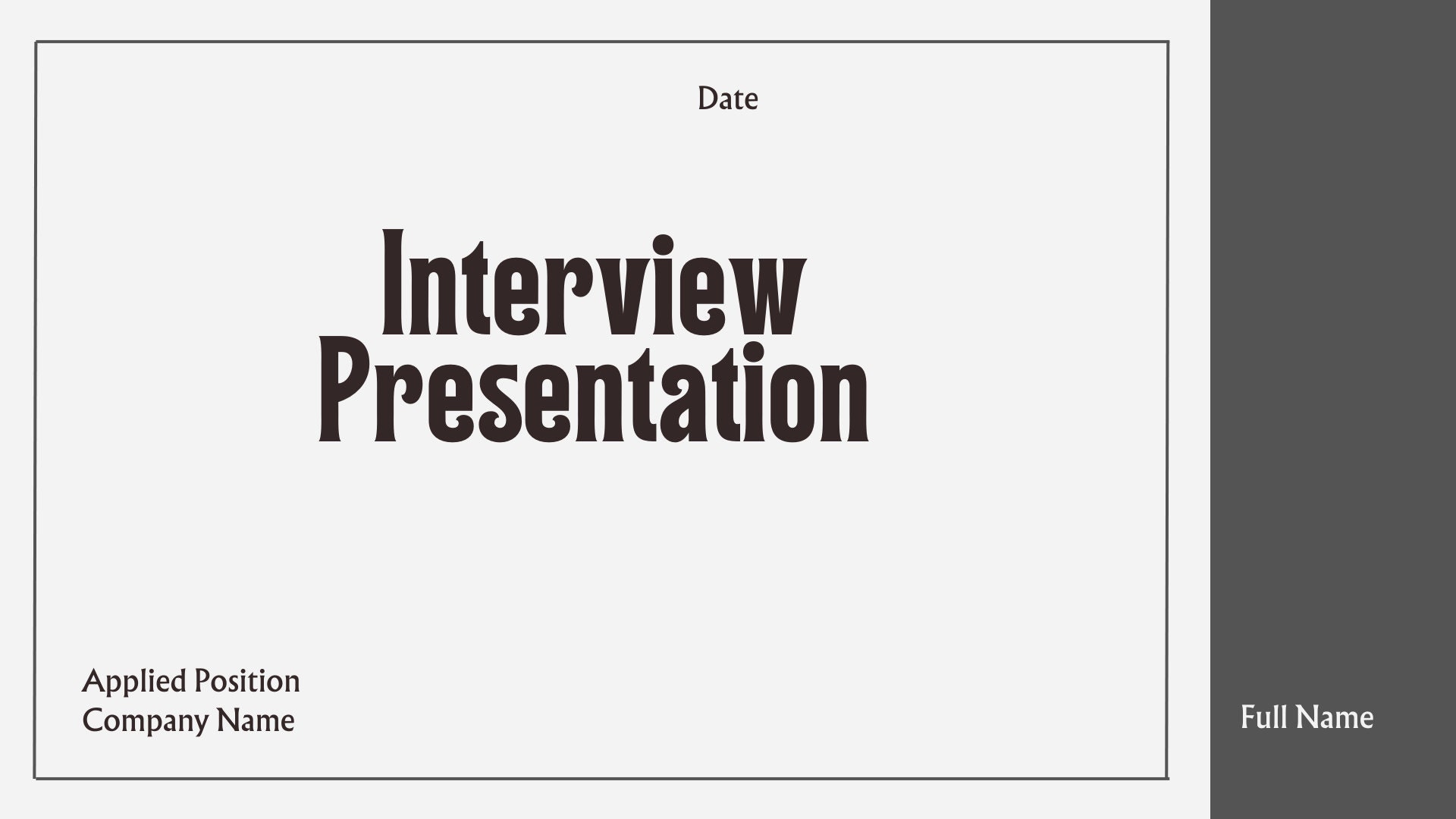 Job Interview Presentation Template for Powerpoint, Google Slides ...