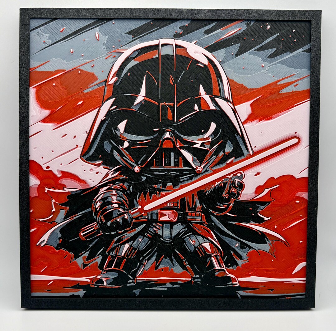 Chibi Darth Vader Wall Art – 3D Printed Star Wars Decor – Sith Lord ...
