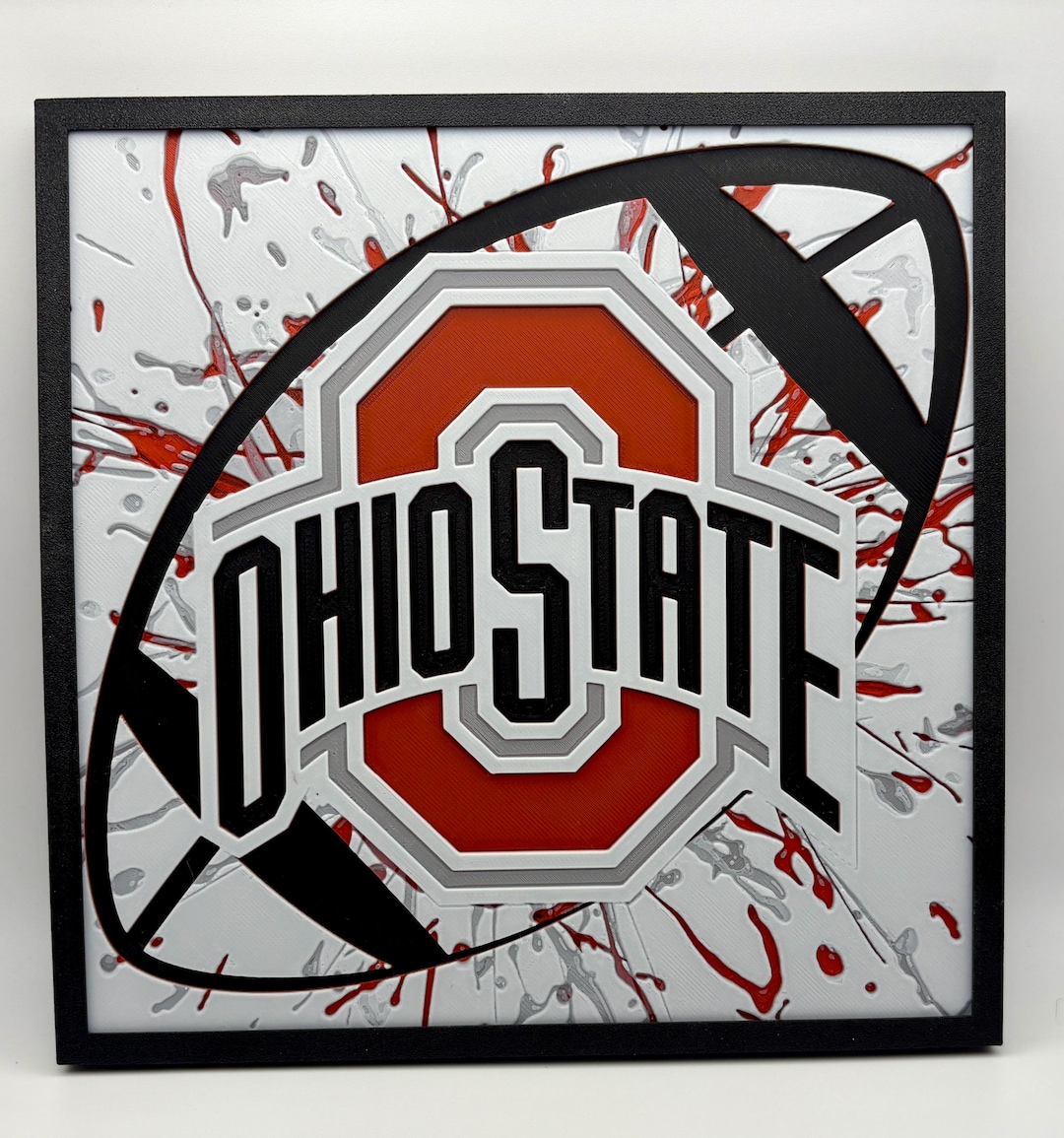 Ohio State Buckeyes 3D Printed Football Wall Art - Etsy
