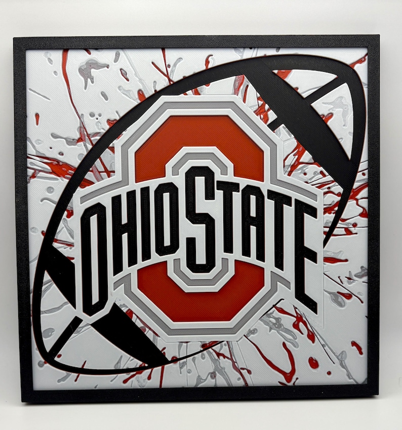 Ohio State Buckeyes 3D Printed Football Wall Art - Etsy
