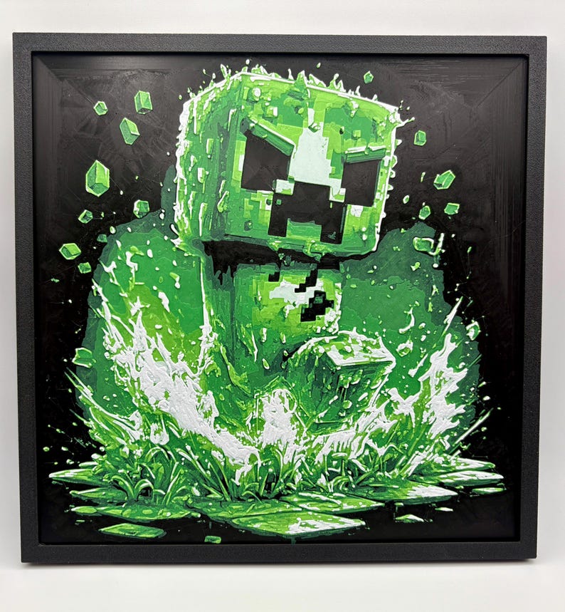 Minecraft Creeper Art – 3D Printed Wall Decor, Gamer Gift, Gaming Room ...