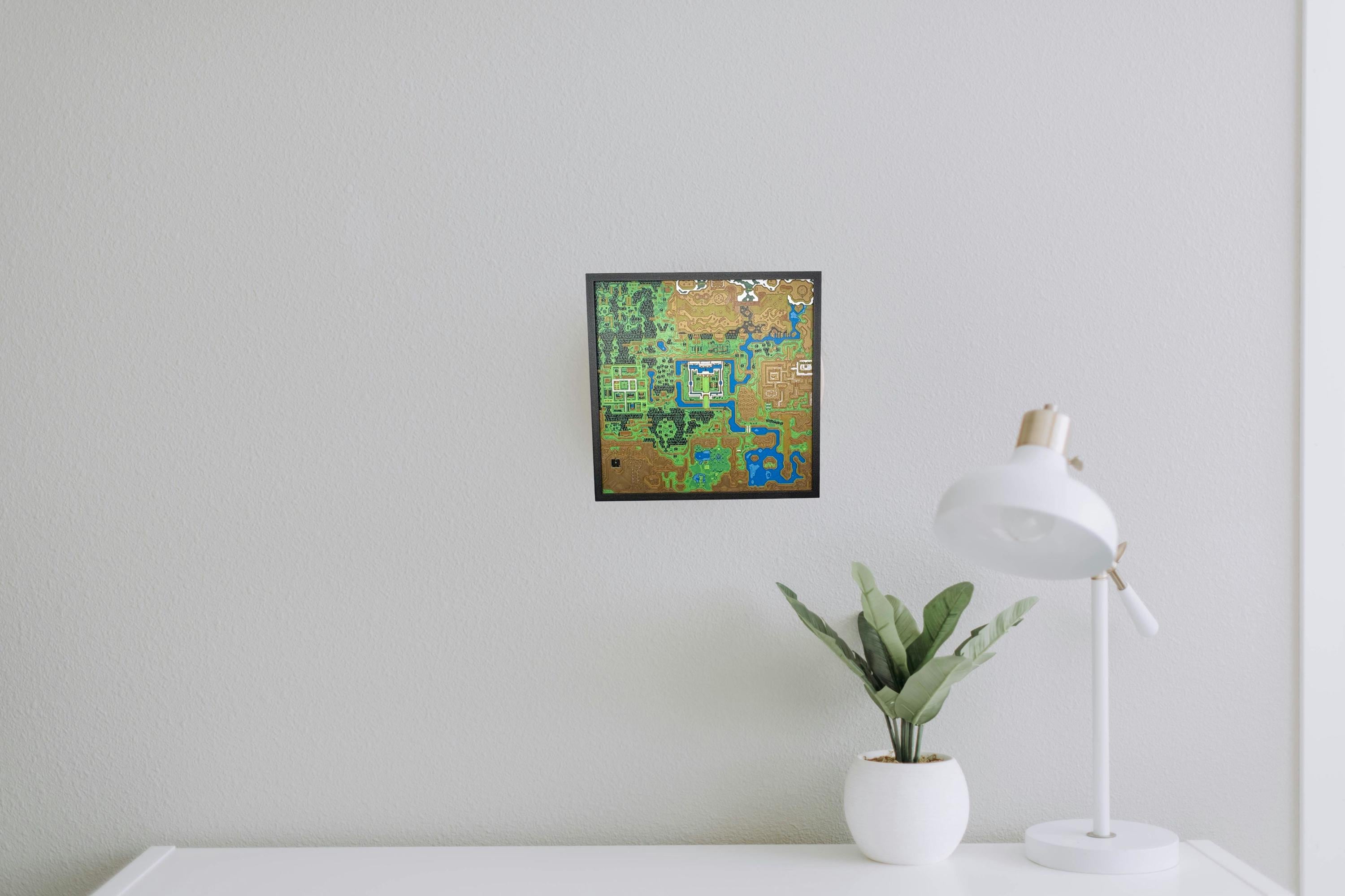 Zelda Link to the Past Map Wall Art – 3D Printed Hyrule Overworld SNES ...