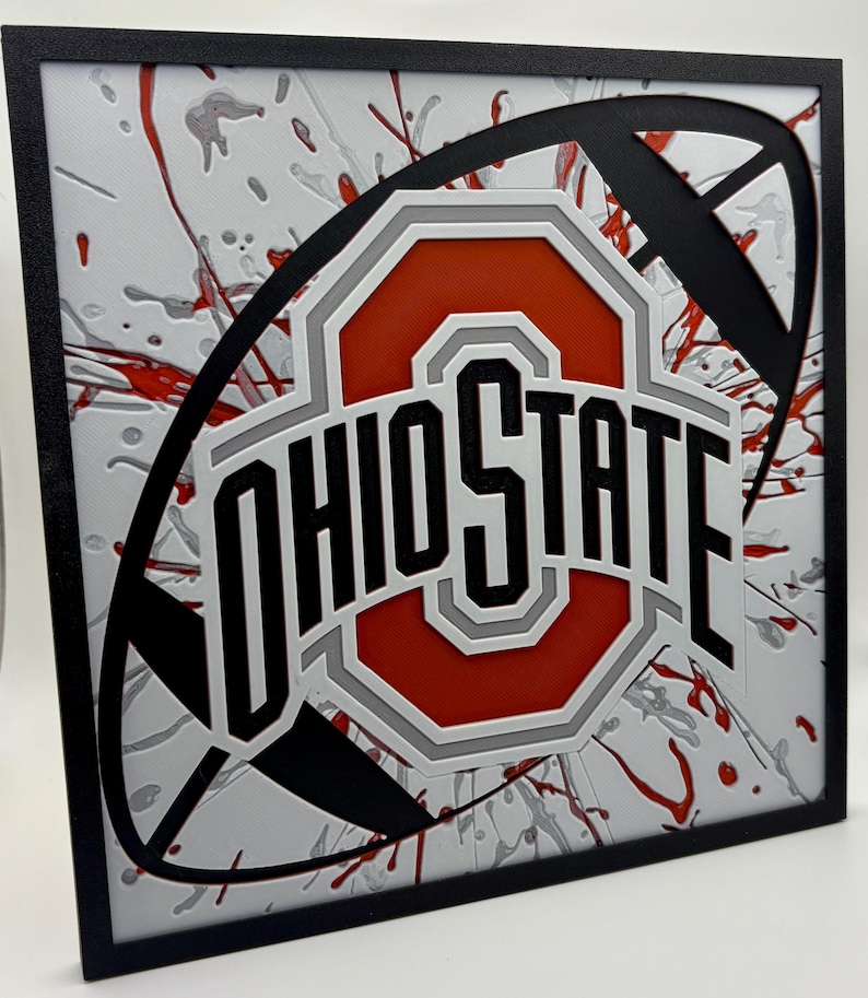 Ohio State Buckeyes 3D Printed Football Wall Art - Etsy