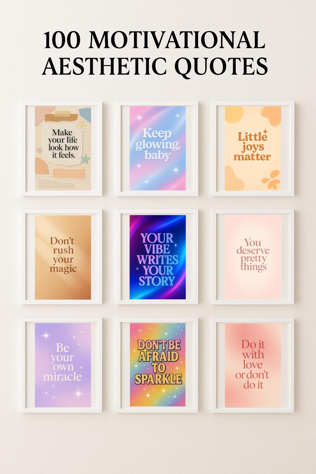 100 Aesthetic Motivational Quote Prints | Pinterest Style Wall Art ...