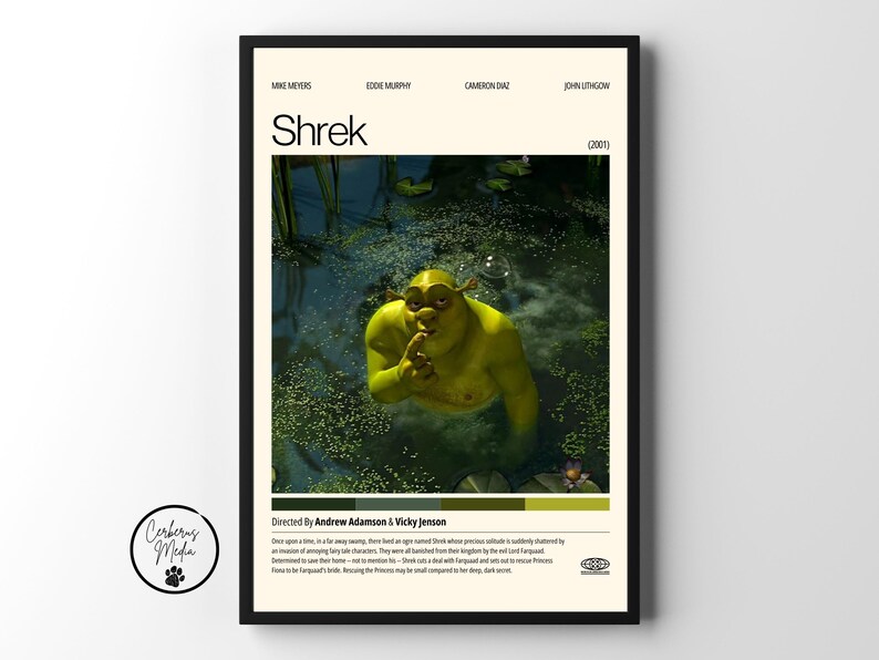 Shrek 2001 Swamp Movie Poster Download - Etsy