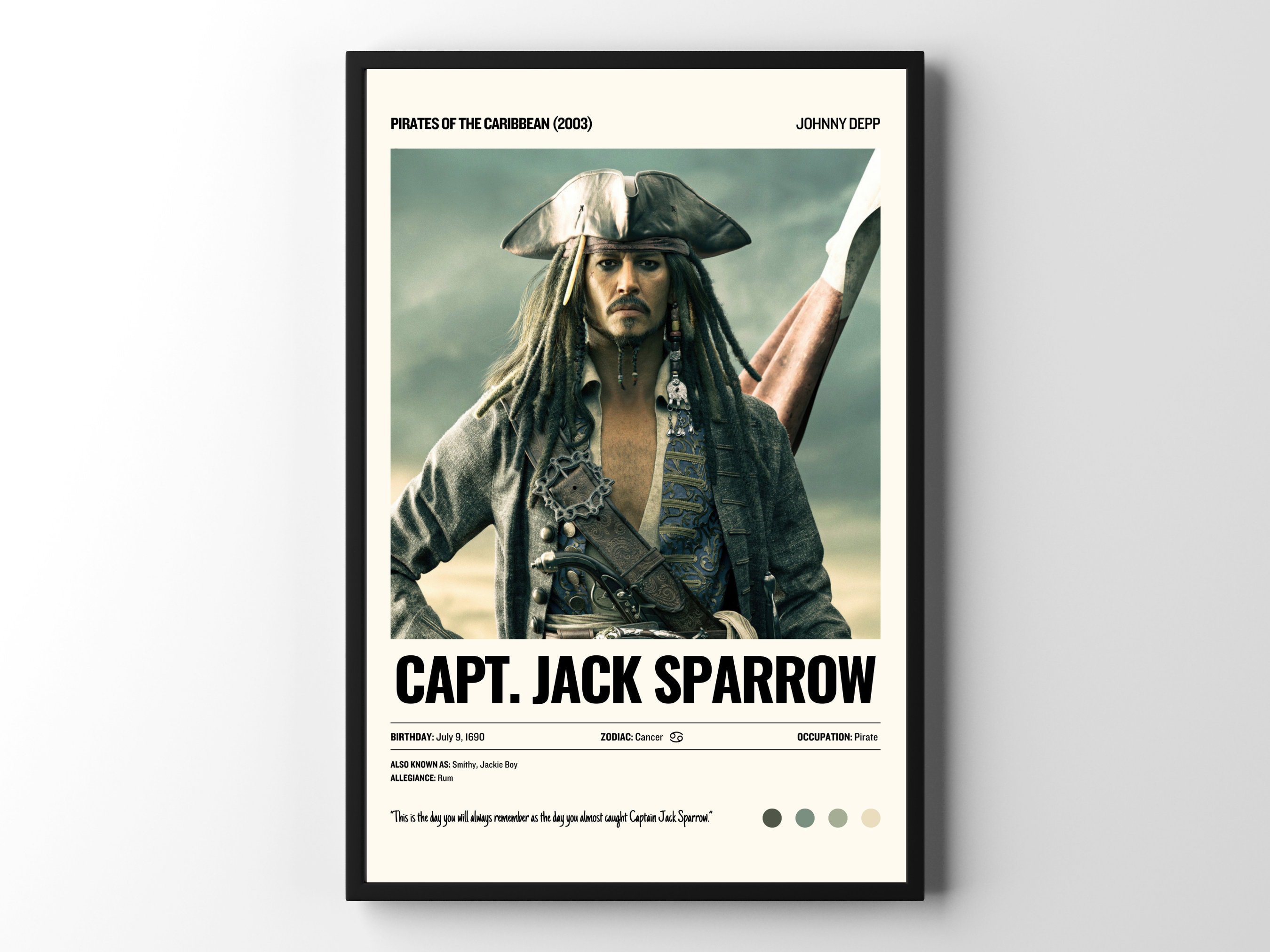 Captain Jack Sparrow Pirates of the Caribbean Poster - Etsy