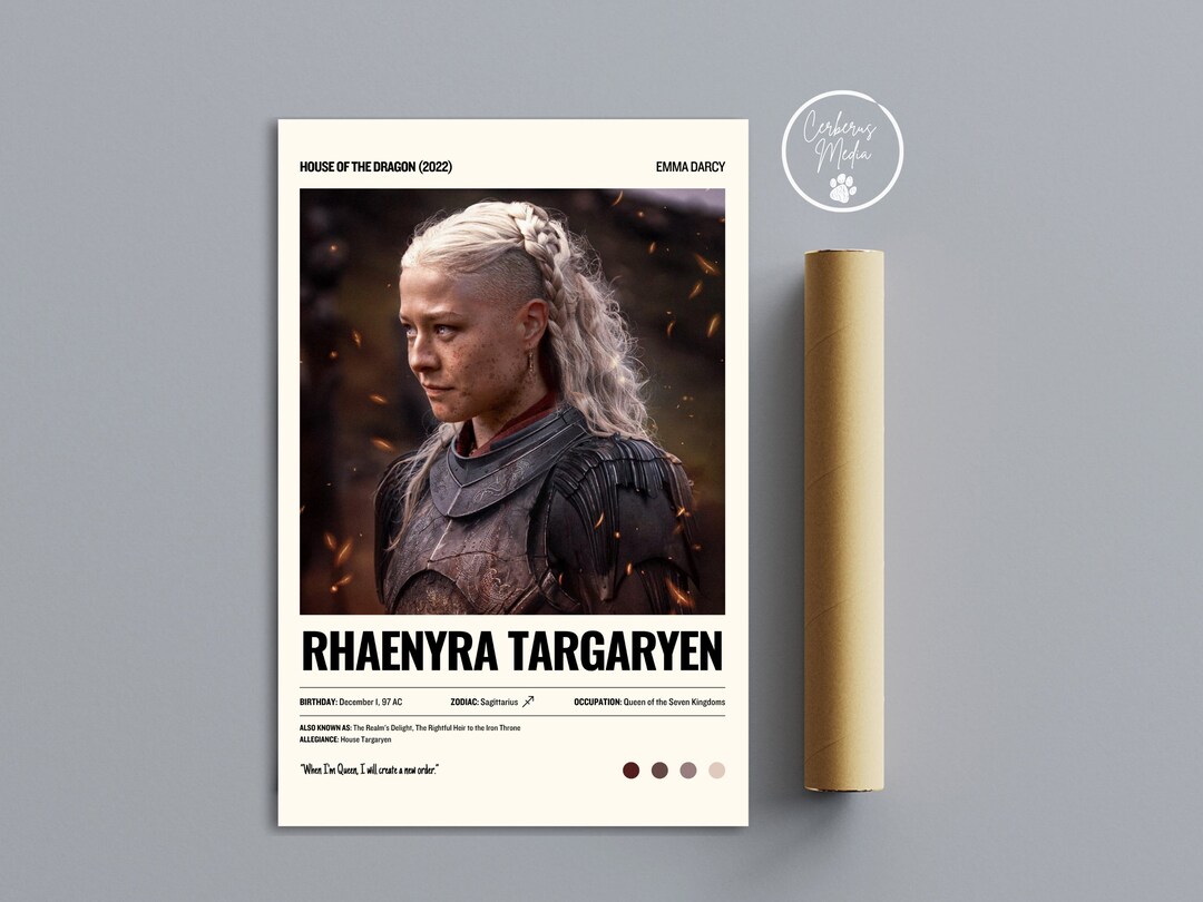 Rhaenyra Targaryen House of the Dragon Poster - Etsy UK