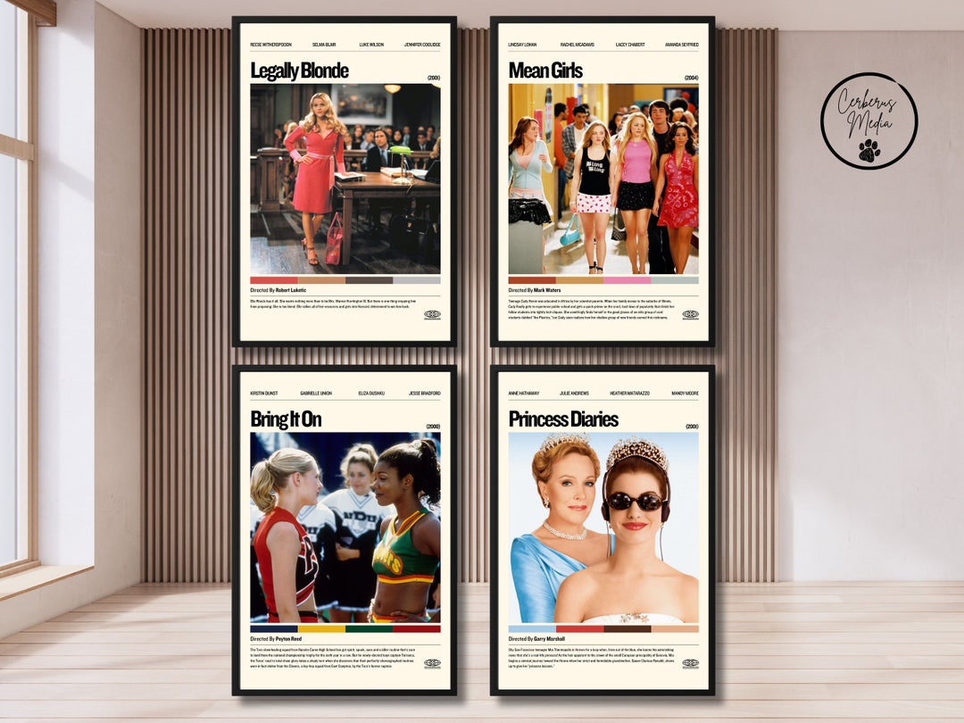 2000's Movie Poster Set: Legally Blonde, Mean Girls, Bring It On, and ...