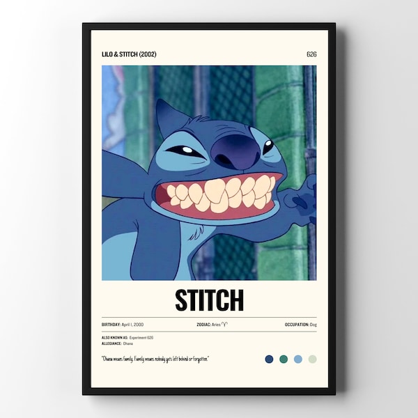 Stitch Poster - Etsy