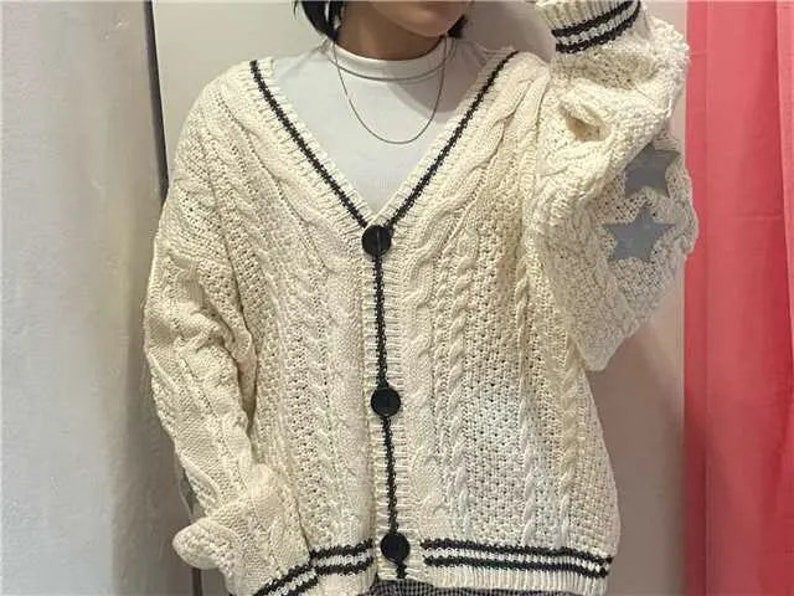 Cardigan Taylor Folklore Winter, Her Knitted Gift Clothing Embroidered ...