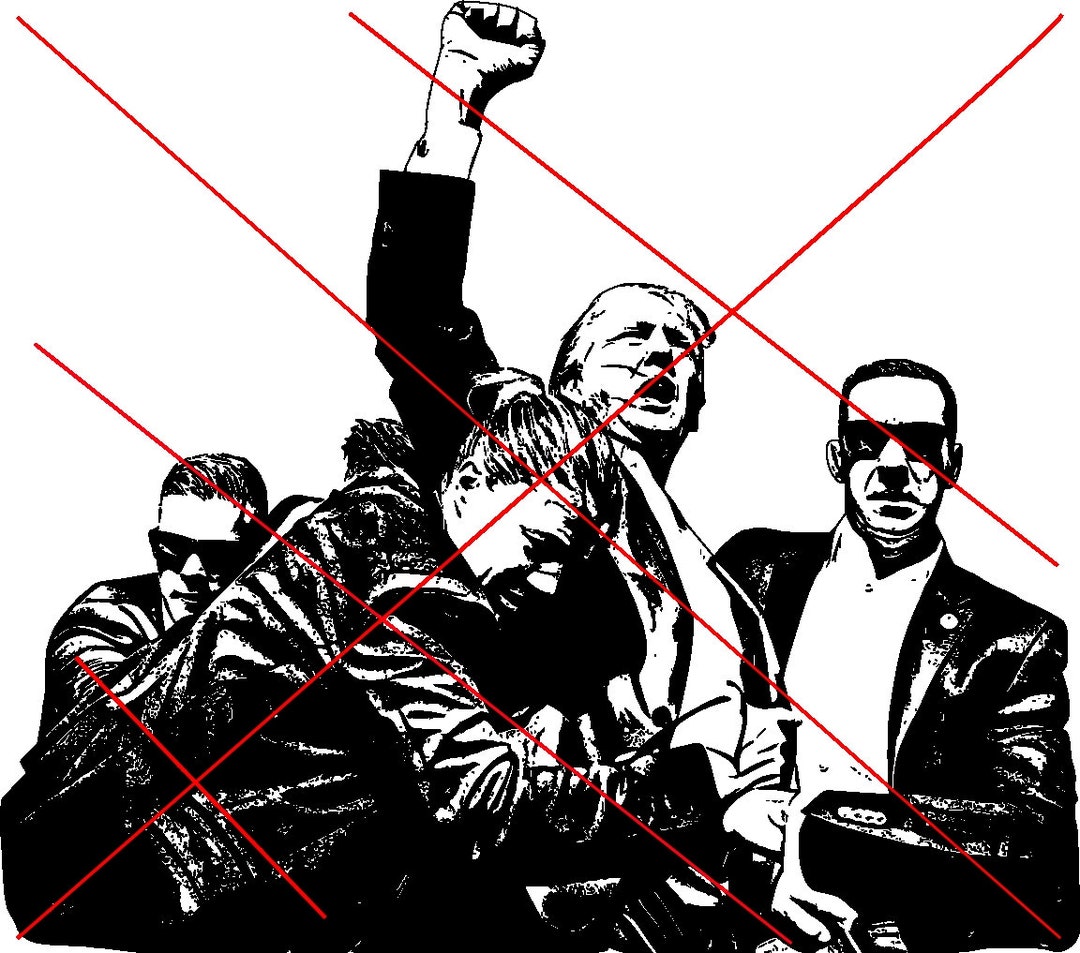 Trump Fist Pump Assignation Engraving Image Laser Fiber Diode Co2 UV ...