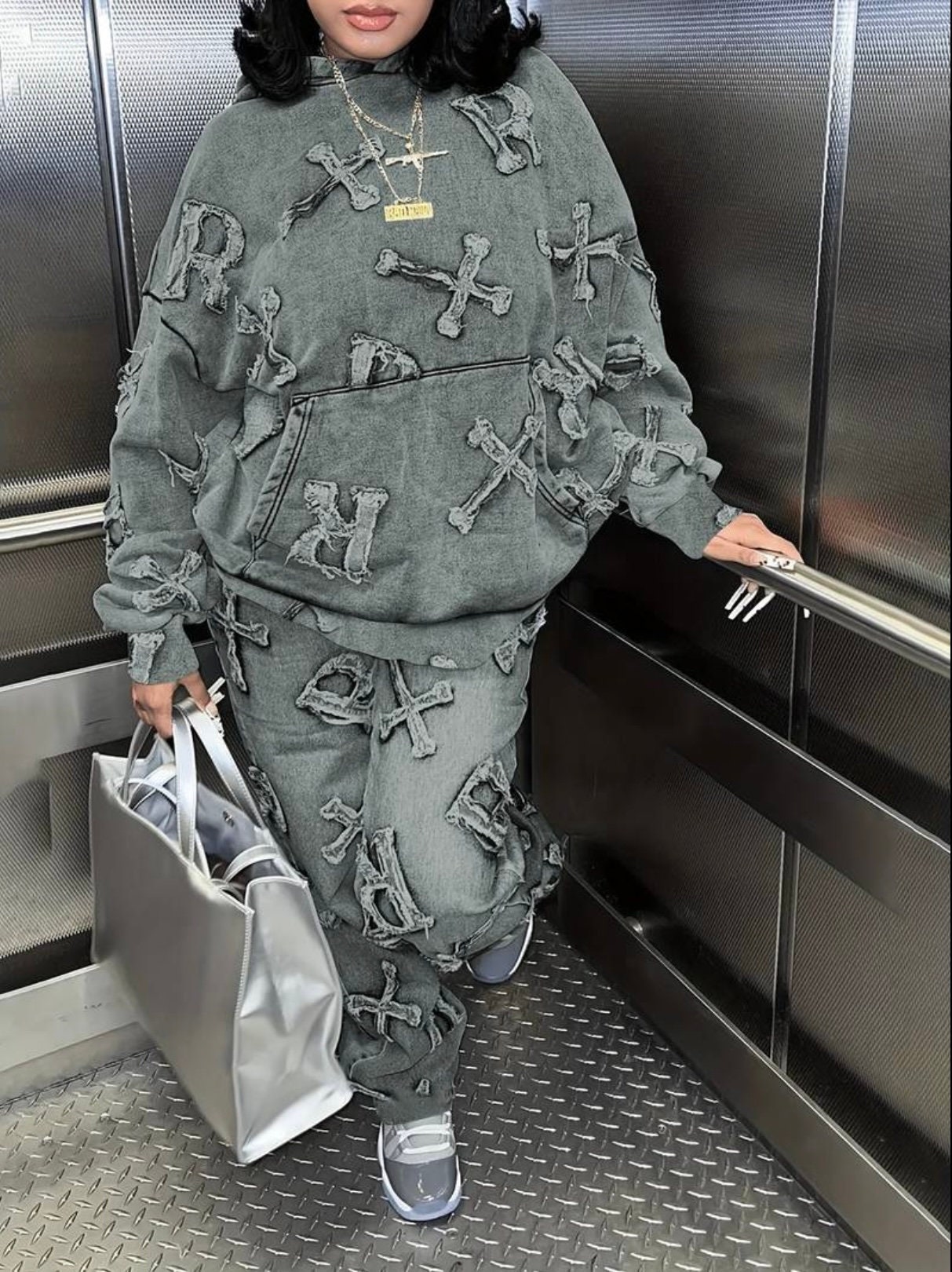 Y2K Tracksuit, Streetwear Y2k Hoodie and Trousers Casual Solid Two ...