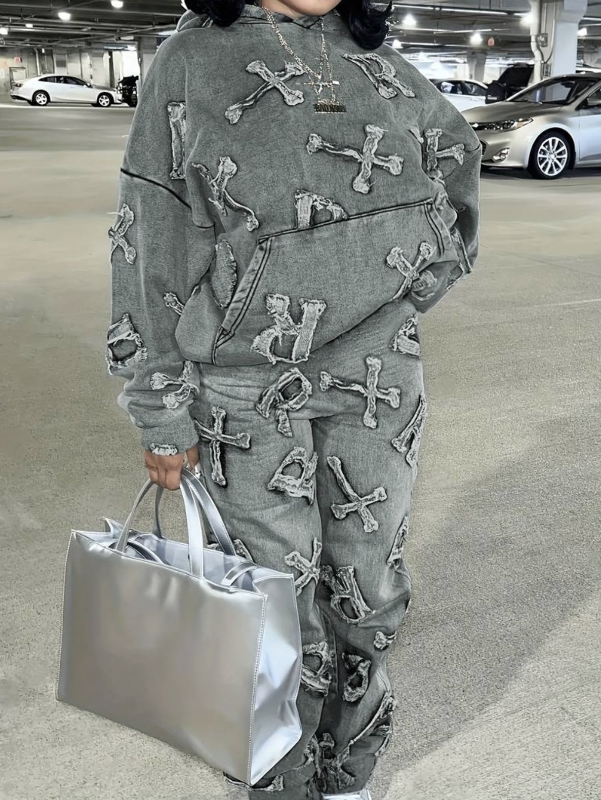 Y2K Tracksuit, Streetwear Y2k Hoodie and Trousers Casual Solid Two ...