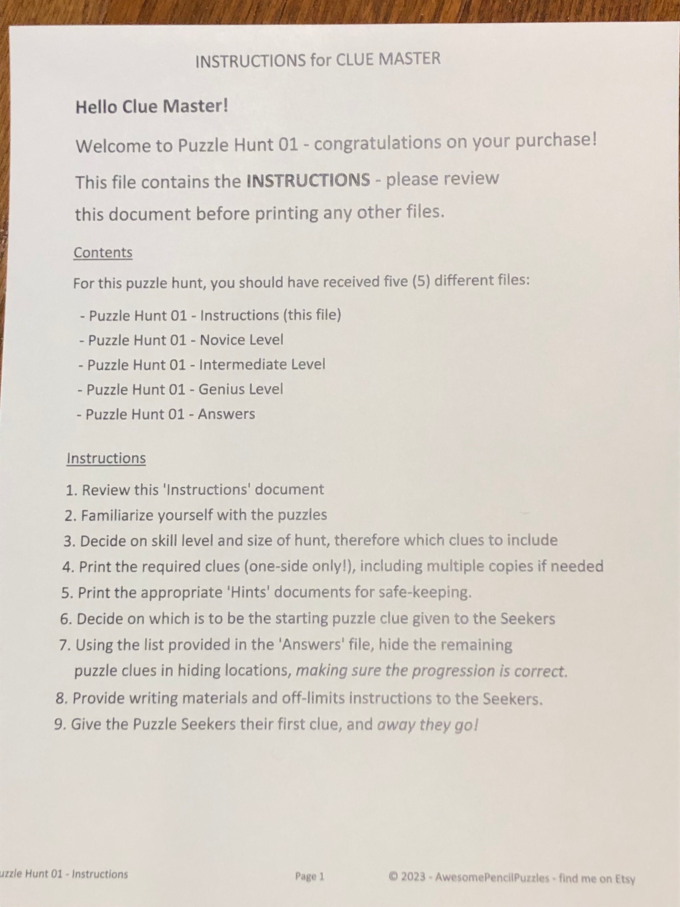 Pencil Puzzle Scavenger Hunt - Etsy