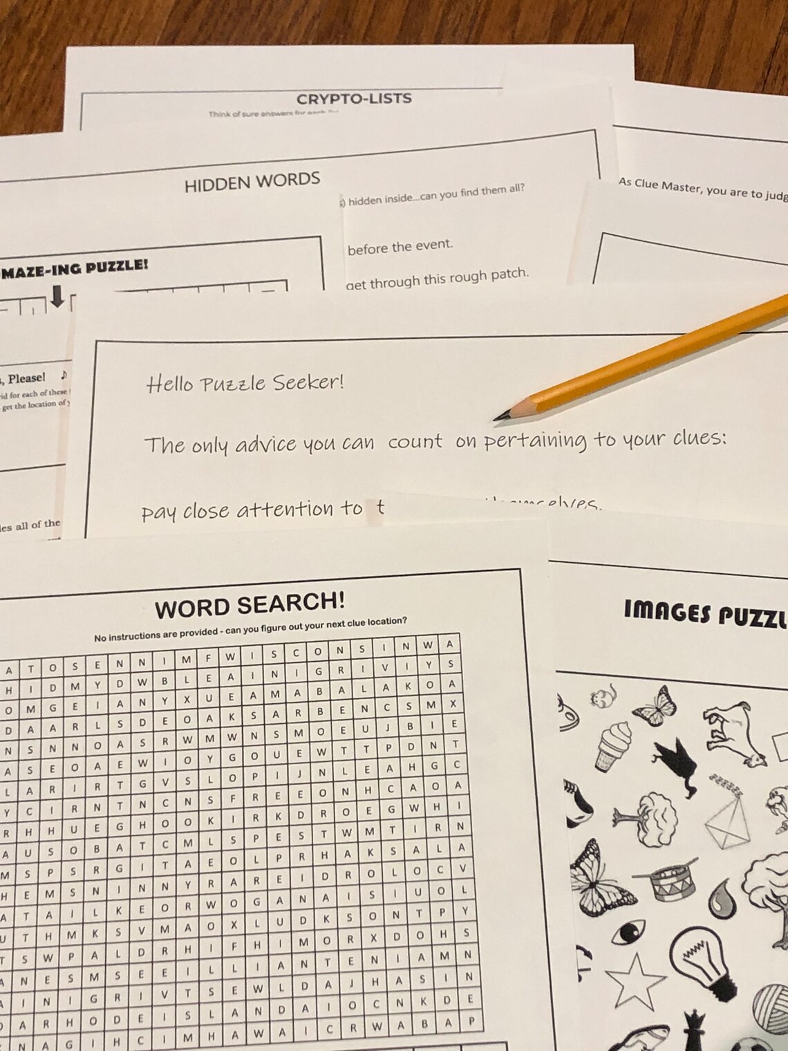Pencil Puzzle Scavenger Hunt - Etsy