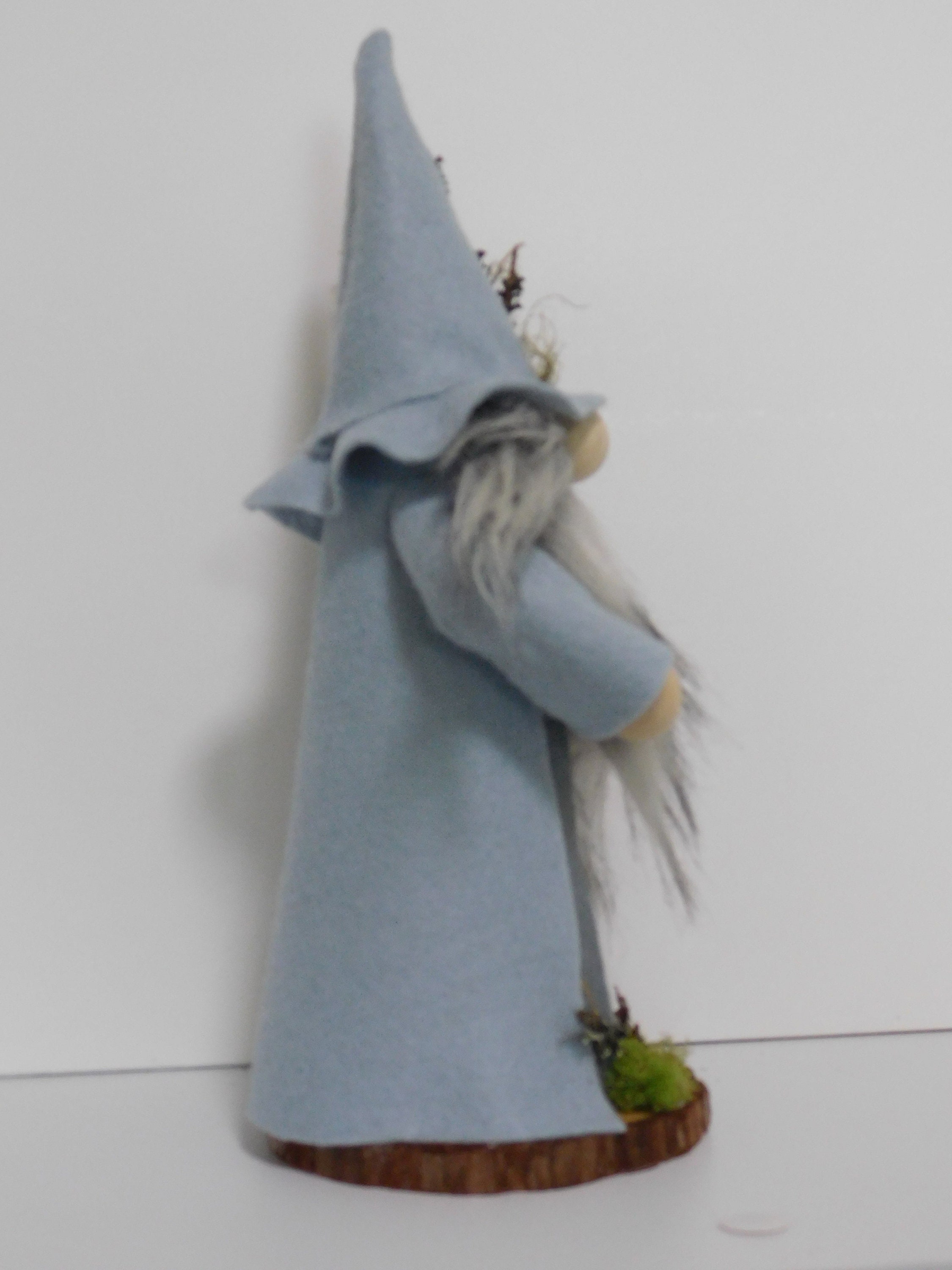 Woodland Wizard Gnome, Wizard Gnome, Woodland Wizard in Blue/gray ...