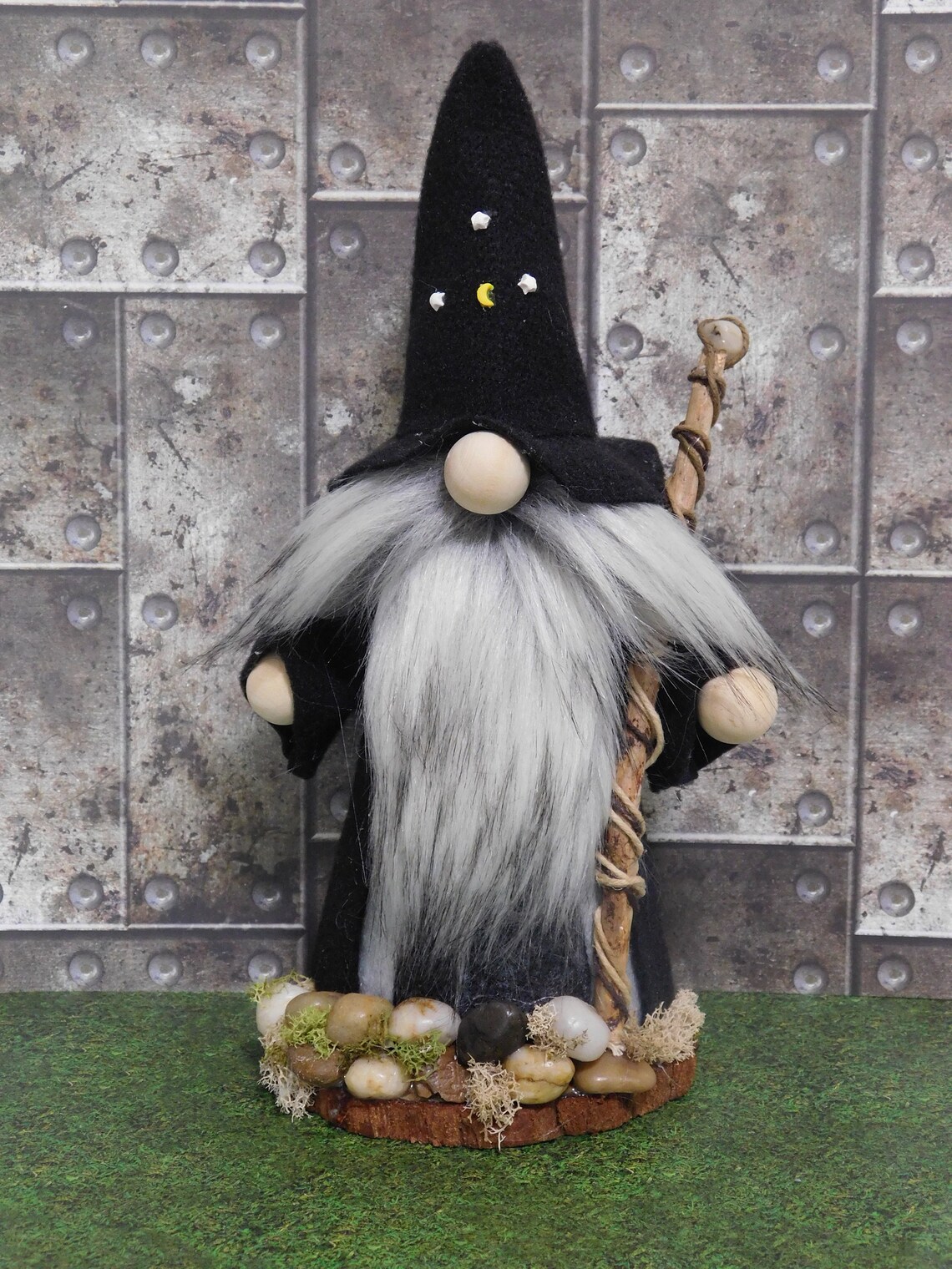 Woodland Wizard Gnome, Wizard Gnome, Black Wizard, Gnome - Etsy