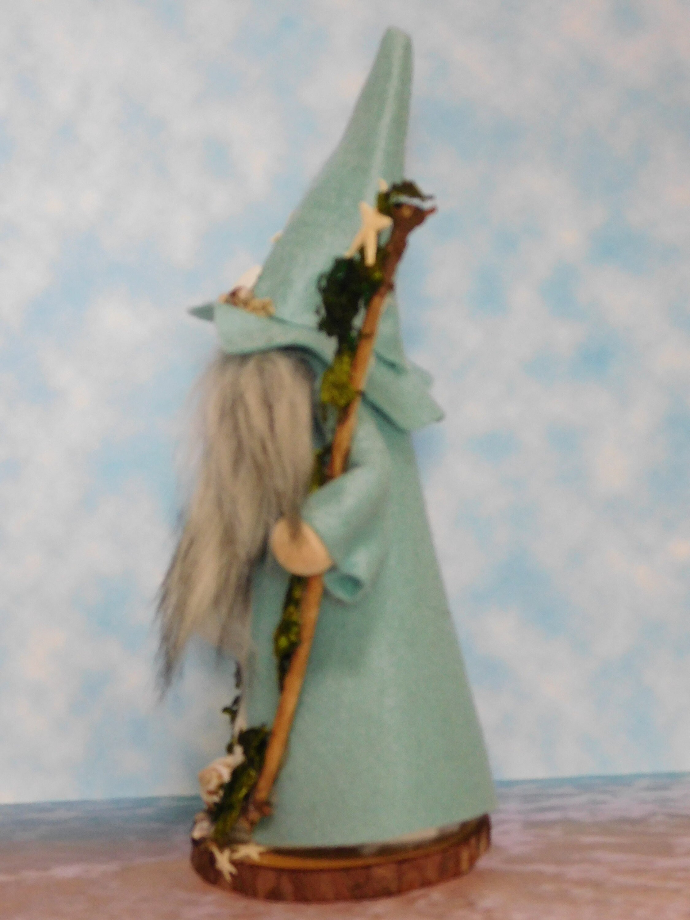 Woodland Wizard Gnome, Wizard Gnome, Turquoise Wizard, Beach Wizard ...