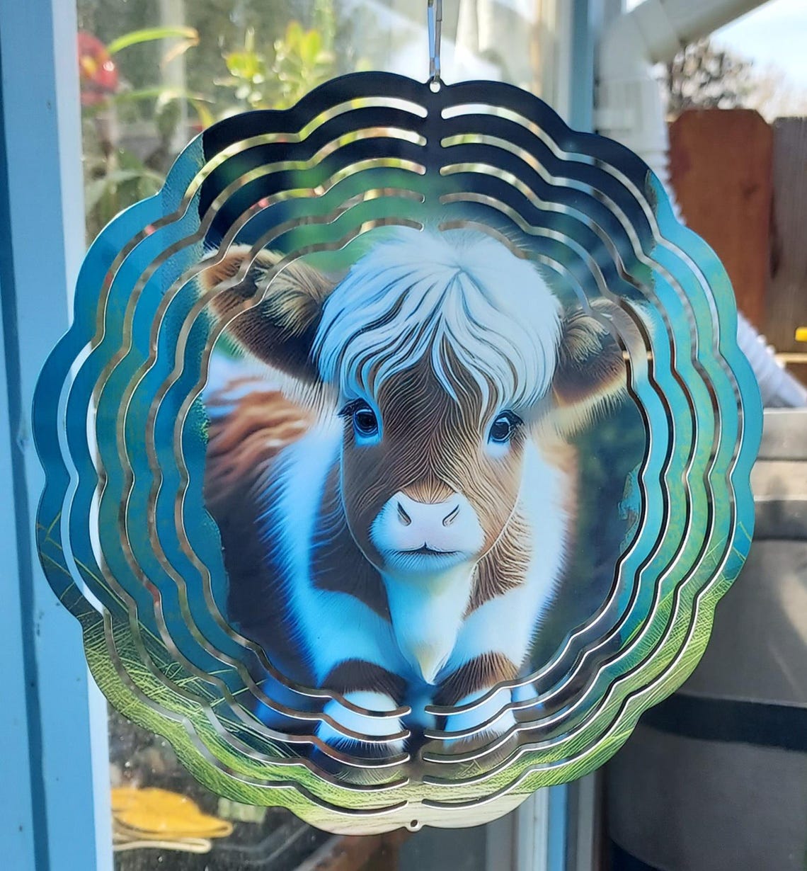 Highland Cow Baby Wind Spinner, Front and Back, Outdoor Decor - Etsy