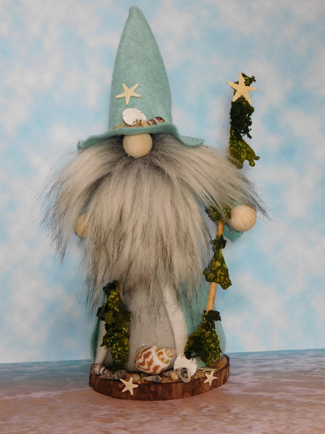 Woodland Wizard Gnome, Wizard Gnome, Turquoise Wizard, Beach Wizard ...