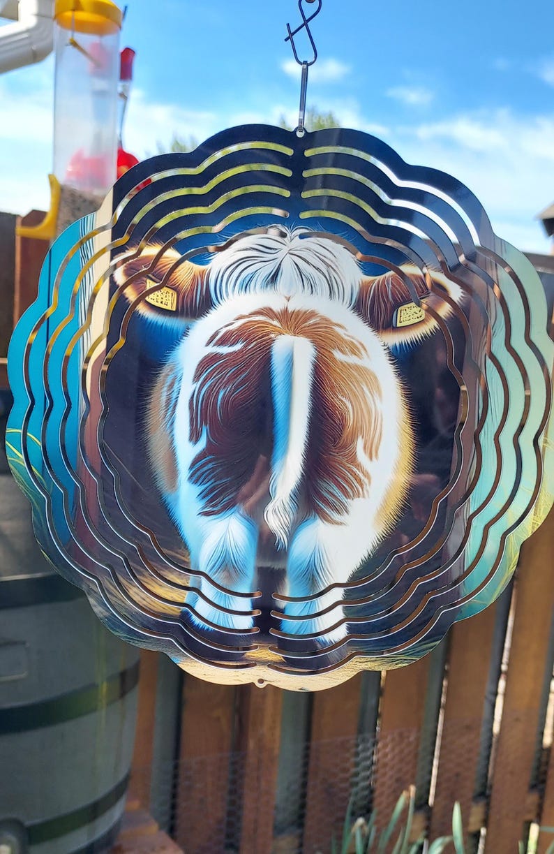 Highland Cow Baby Wind Spinner, Front and Back, Outdoor Decor - Etsy