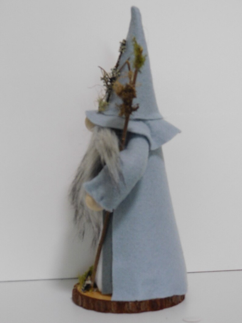 Woodland Wizard Gnome, Wizard Gnome, Woodland Wizard in Blue/gray ...
