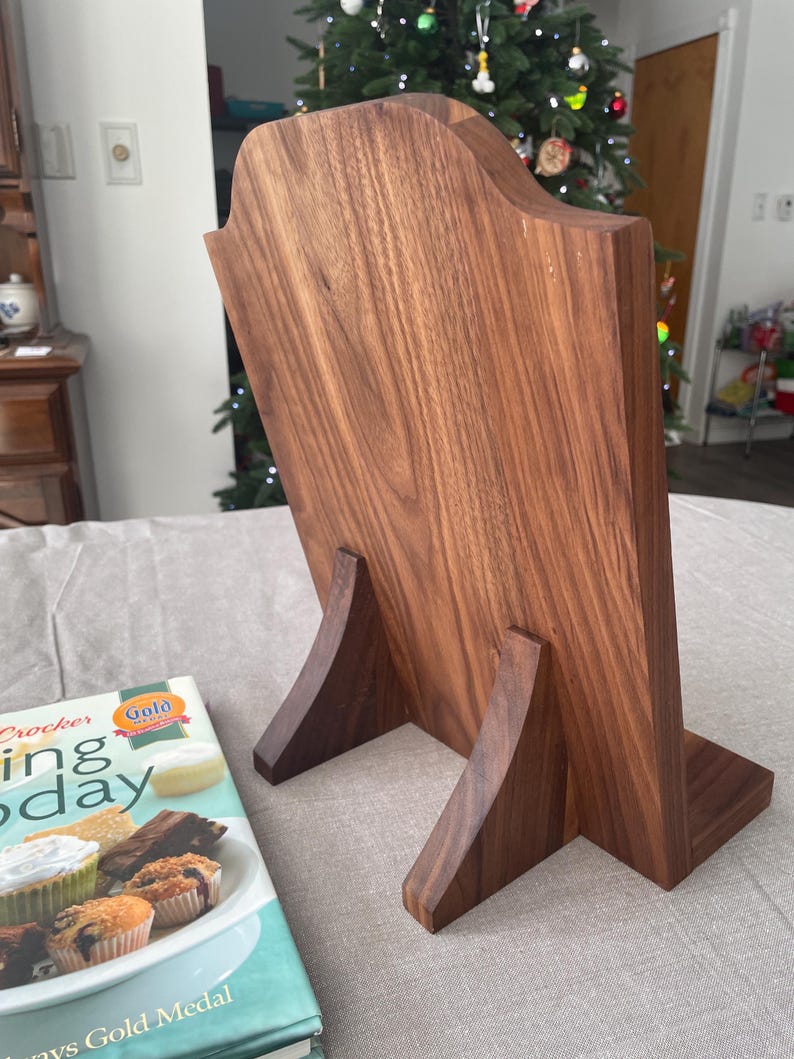 Solid Black Walnut Cookbook Holder, Wooden Kitchen Accessory - Etsy