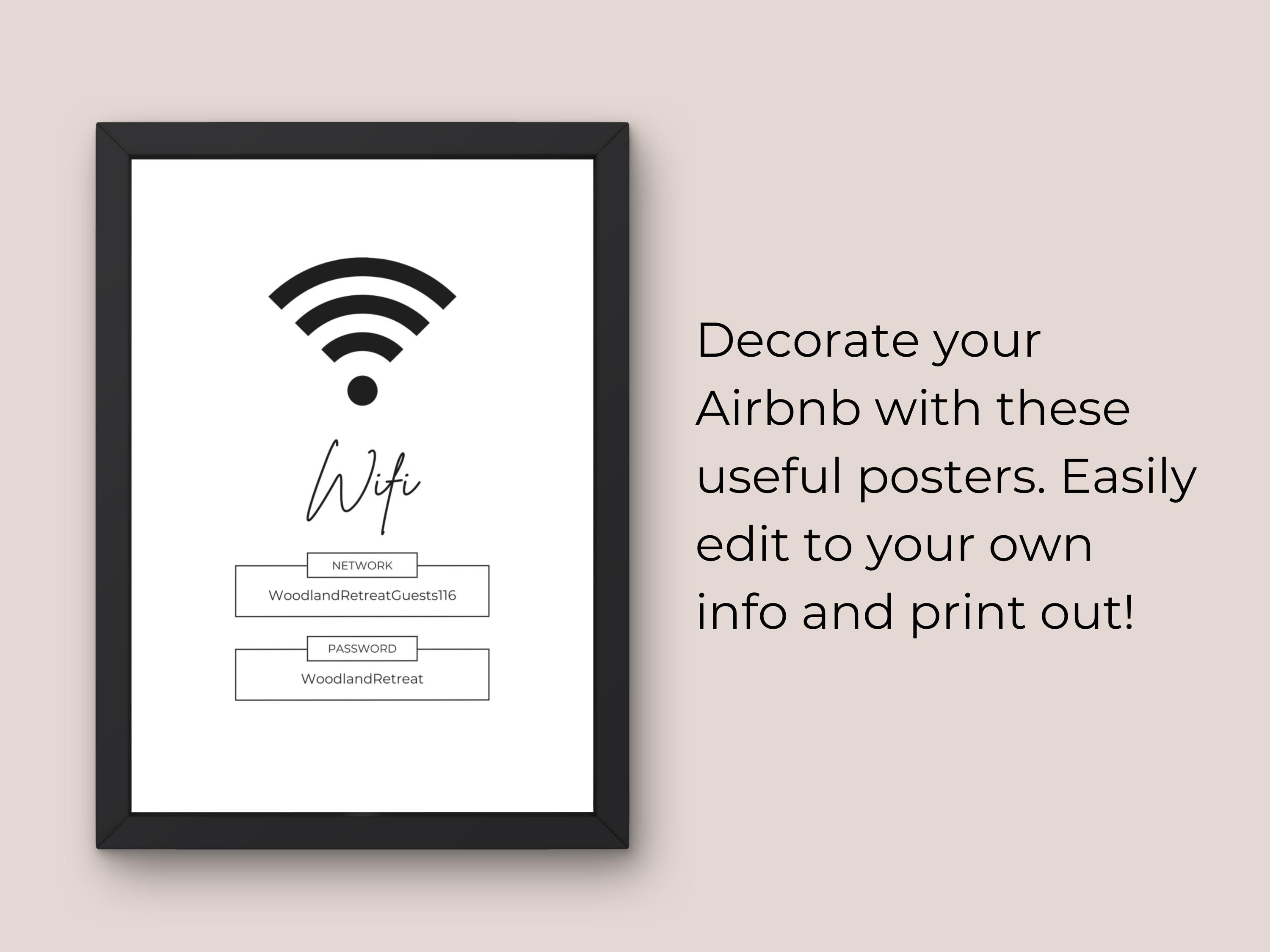 Airbnb Sign Template Bundle: Wifi Password, Welcome Sign (digital ...