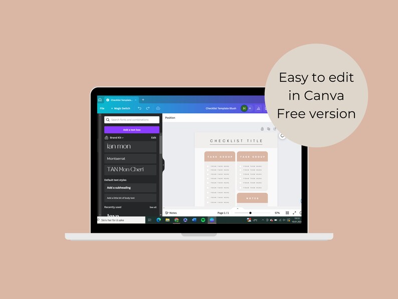 Checklist Template Canva - to Do List - Task List - A4/a5/letter/half ...