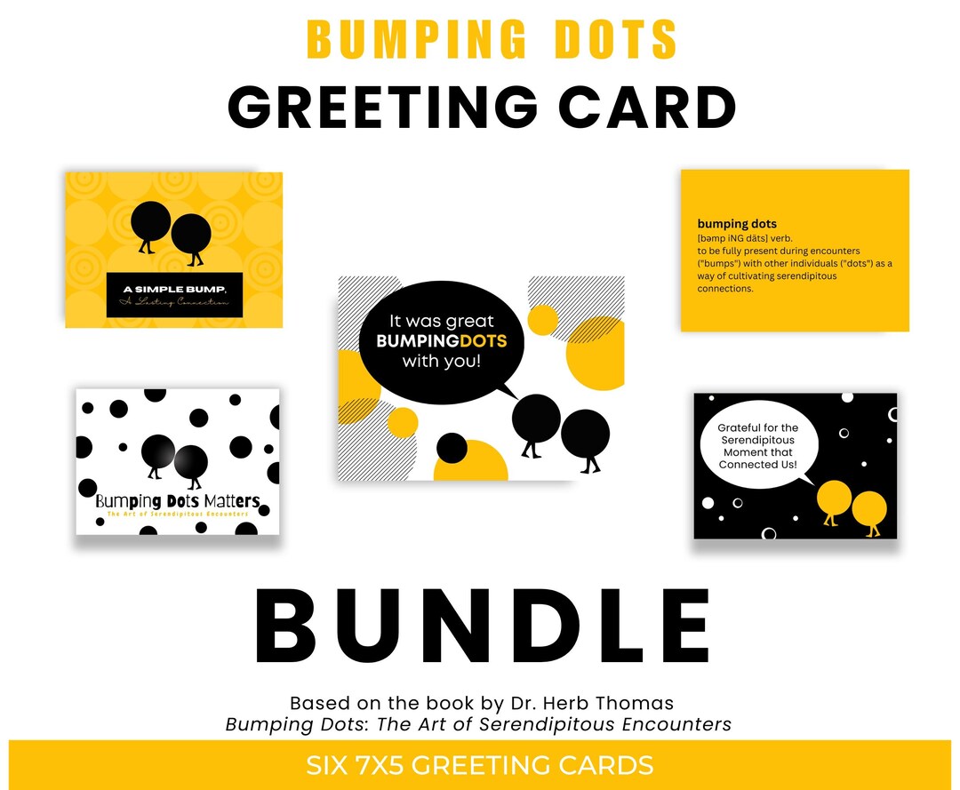 BUMPING DOTS BUNDLE 5 for 15 Cards for Connections Cards for Friends ...