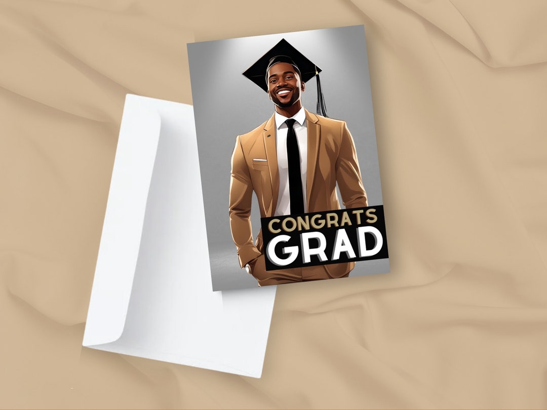 Congrats Grad 5x7 Inch Card for Him Greeting Cards for Him Cards for ...