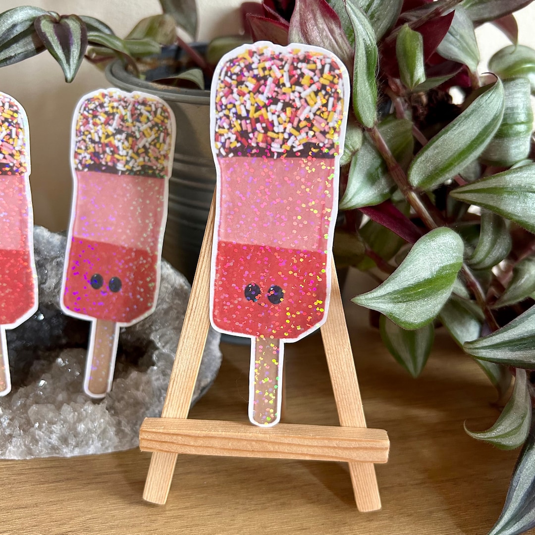 Retro Ice Cream Popsicle Sticker Fab | Holographic Laminated Vinyl - Etsy