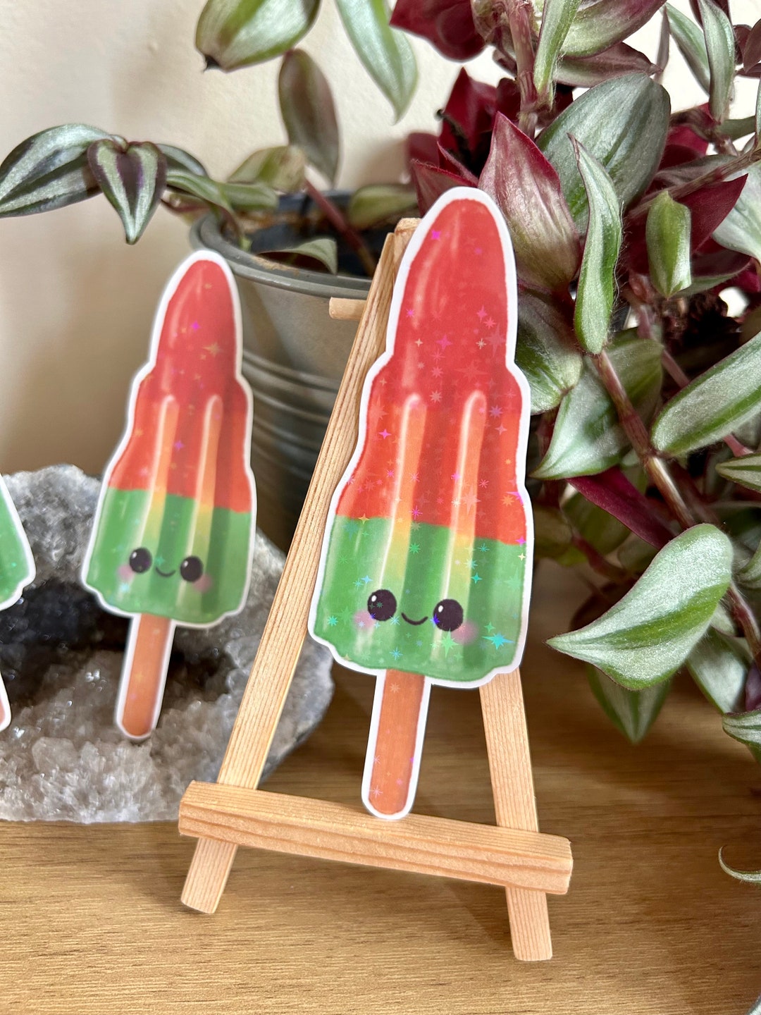 Retro Rocket Ice Lolly Popsicle Sticker |holographic Laminated Vinyl - Etsy