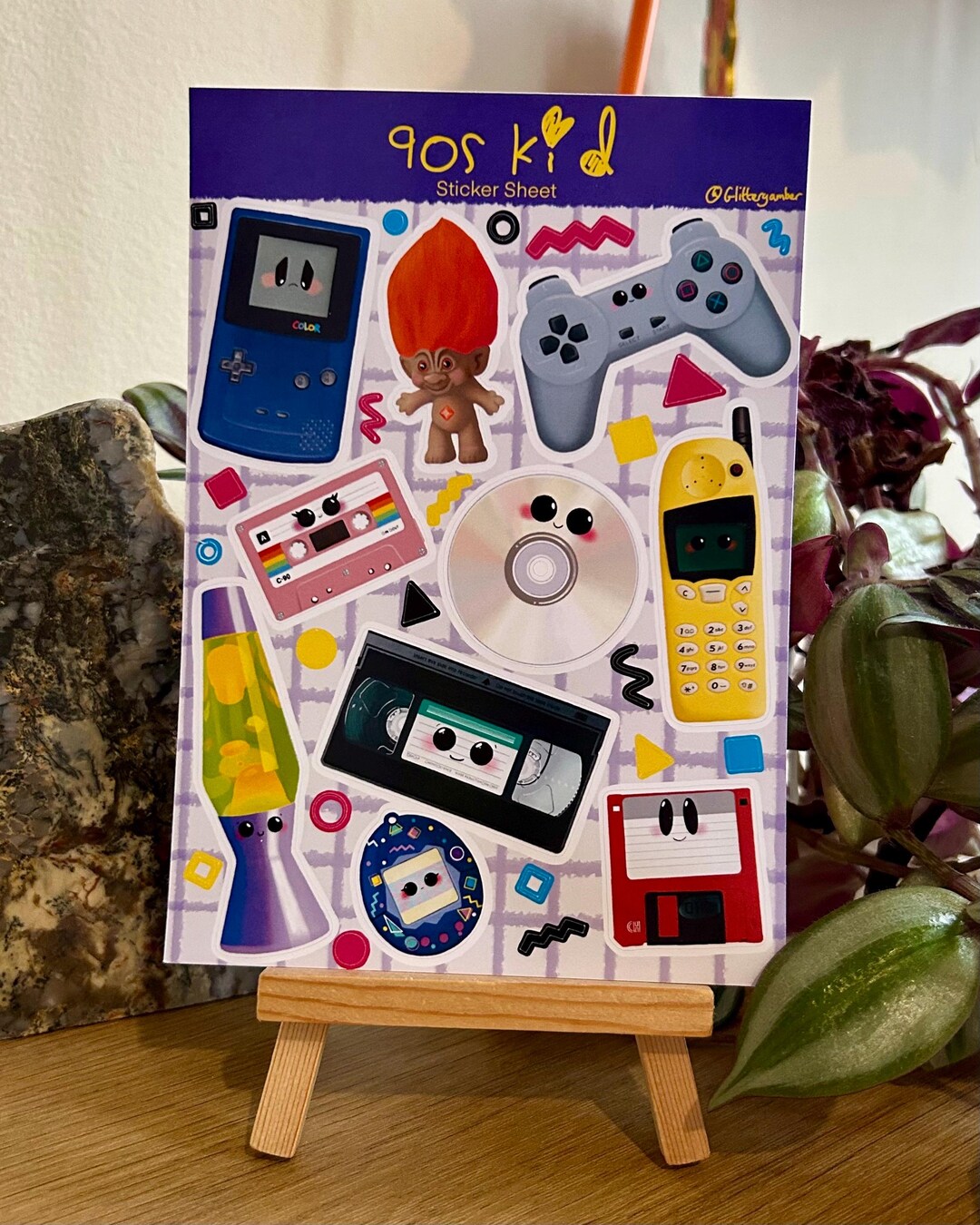 90s Nostalgia Sticker Sheet - 10 Kiss Cut Planner Journal Stickers ...