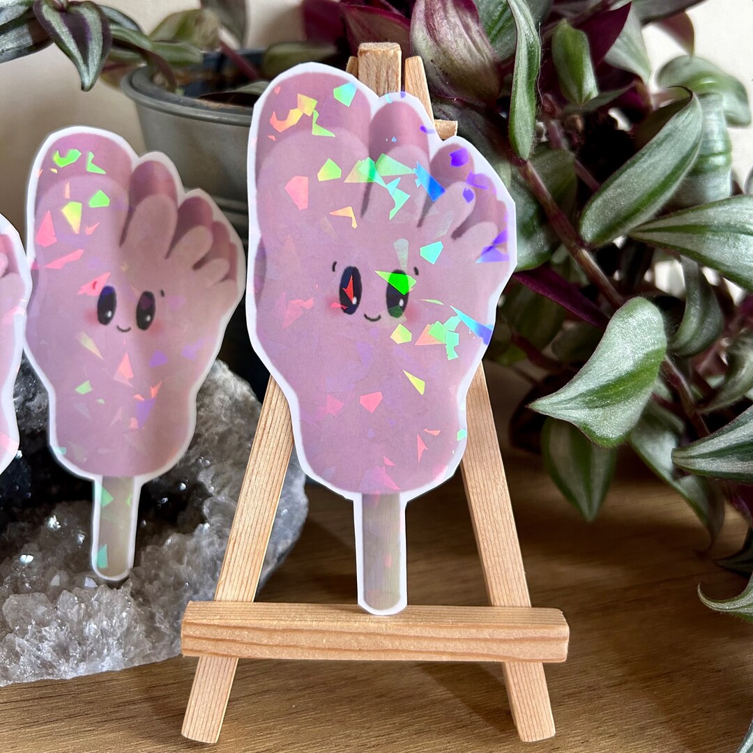 Retto Funny Feet Ice Cream Sticker | Holographic Laminated Vinyl - Etsy