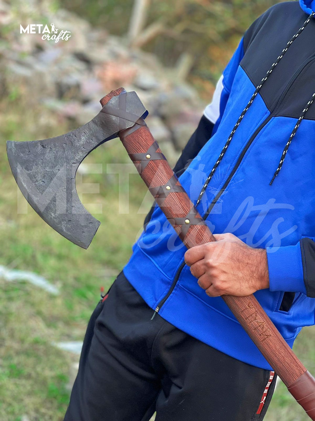 Hand Forged Viking Dane Bearded Axe Handmade Carving Axe Camping Axe Battle Axe Two Handed