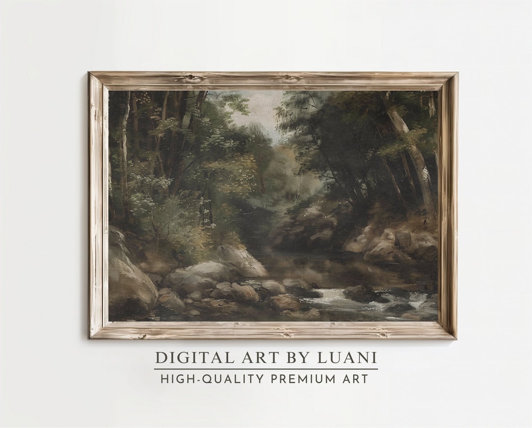 Dark Green Forest Landscape PRINTABLE Wall Art Moody Art Print Northern ...