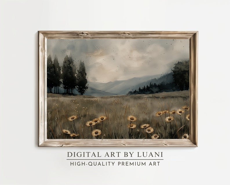 Floral Landscape Painting: Impressionist Wildflower Field (digital ...