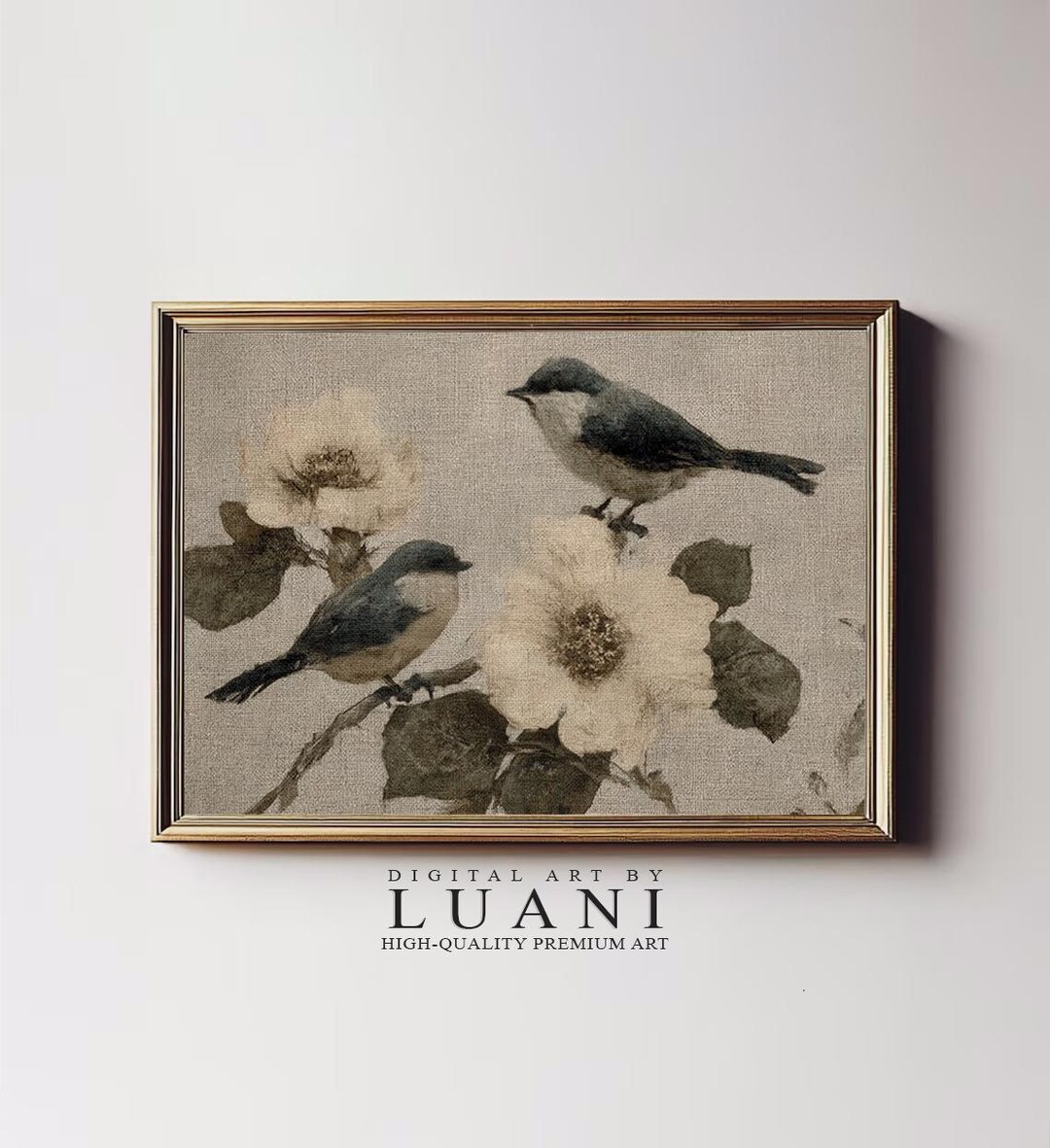 Vintage Botanical Bird Print: Antique Floral Illustration, Neutral ...