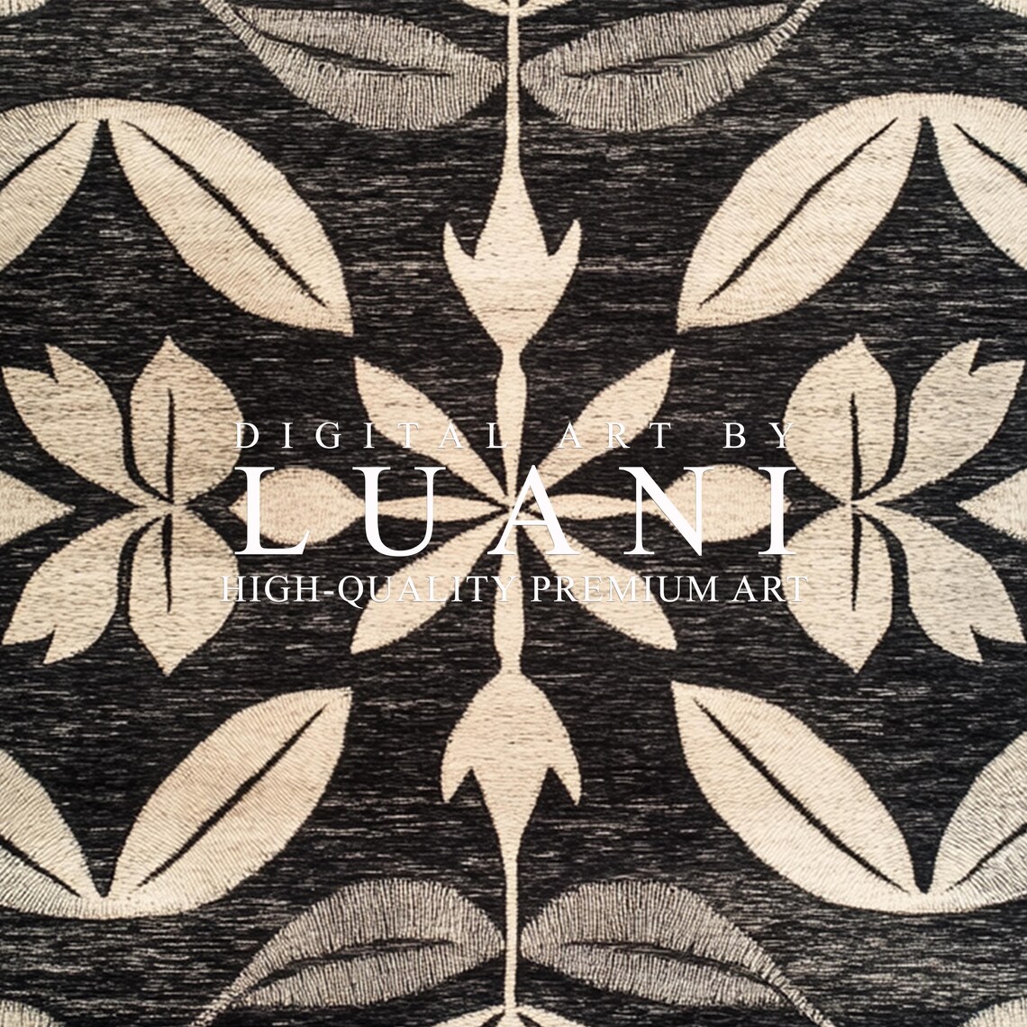 Polynesian Floral Art Print: Abstract Design, Modern Decor (digital ...