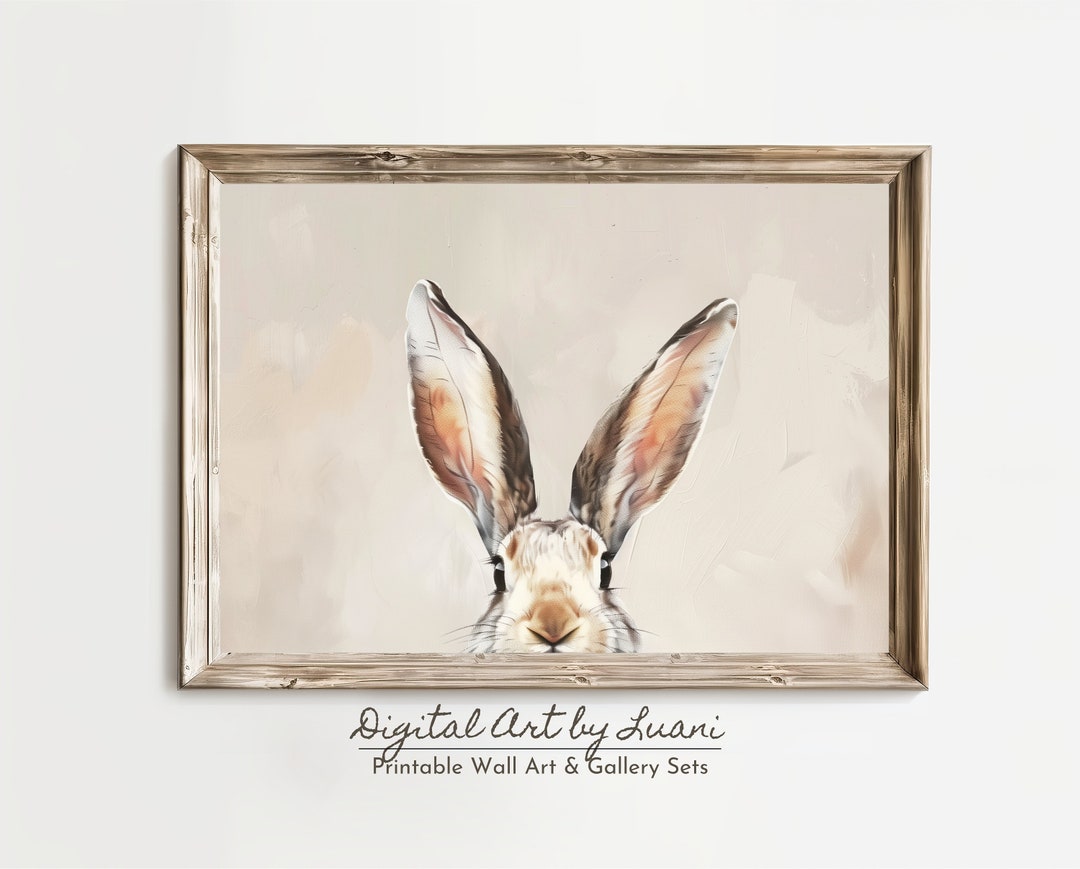 Bunny Ears Print Easter Printable Spring Wall Art Rabbit Ears Poster ...