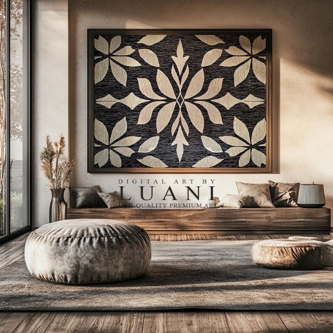 Polynesian Pattern Art Print Tongan Floral Design Digital Download ...