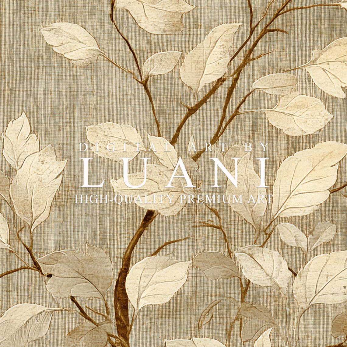 Sepia Leaf Drawing: Vintage Botanical Print for Neutral Decor (digital ...