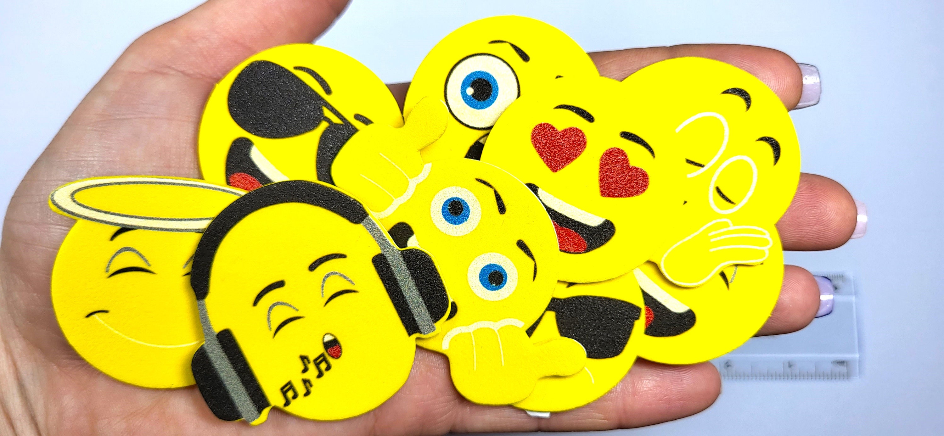 Stickers Foam Yellow Smiley Face-emoji Self-adhesive (pack of 9 ...