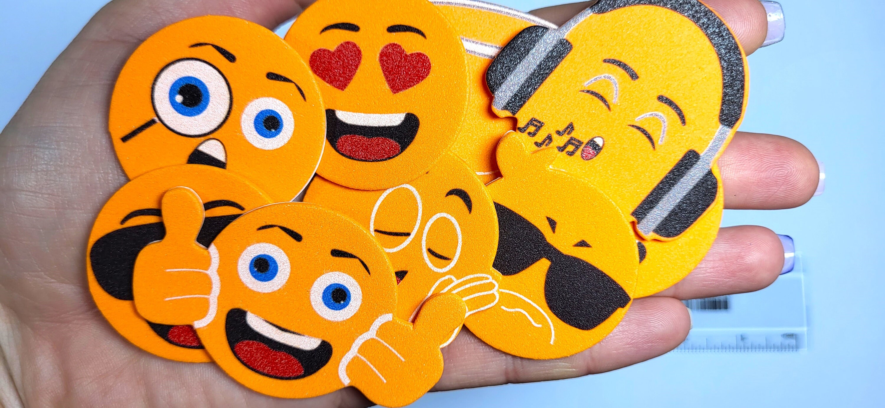 Stickers Foam Orange Smiley Face-emoji Self-adhesive pack of 9 Perfect ...