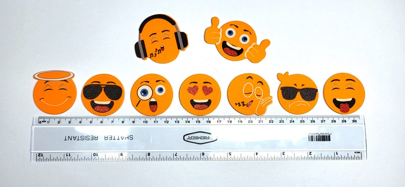 Stickers Foam Orange Smiley Face-emoji Self-adhesive (pack of 9 ...
